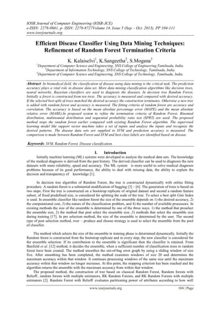 Efficient Disease Classifier Using Data Mining Techniques: Refinement of Random Forest ...