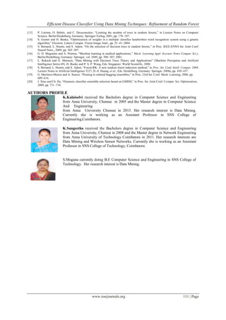 Efficient Disease Classifier Using Data Mining Techniques: Refinement of Random Forest ...