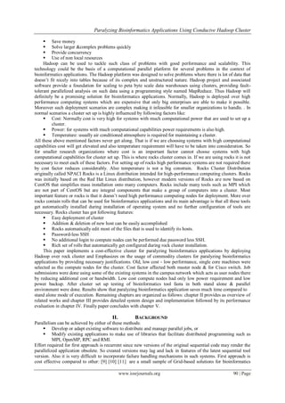 Paralyzing Bioinformatics Applications Using Conducive Hadoop Cluster | PDF
