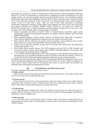 Paralyzing Bioinformatics Applications Using Conducive Hadoop Cluster | PDF