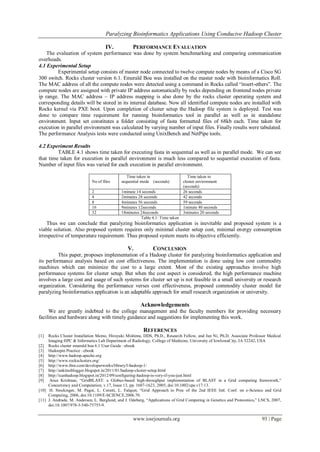 Paralyzing Bioinformatics Applications Using Conducive Hadoop Cluster | PDF