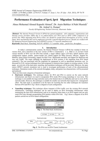Performance Evaluation of Ipv4, Ipv6 Migration Techniques | PDF