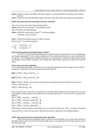 Copyright protection scheme based on visual Cryptography: A Review | PDF | Internet | Computing