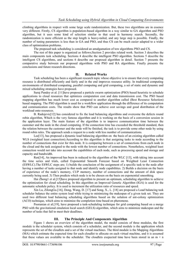 Task Scheduling Using Hybrid Algorithm In Cloud Computing Environments Pdf