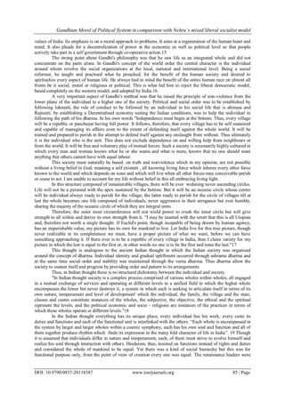 Gandhian Morel of Political System in Comparision with Nehru’s Mixed ...