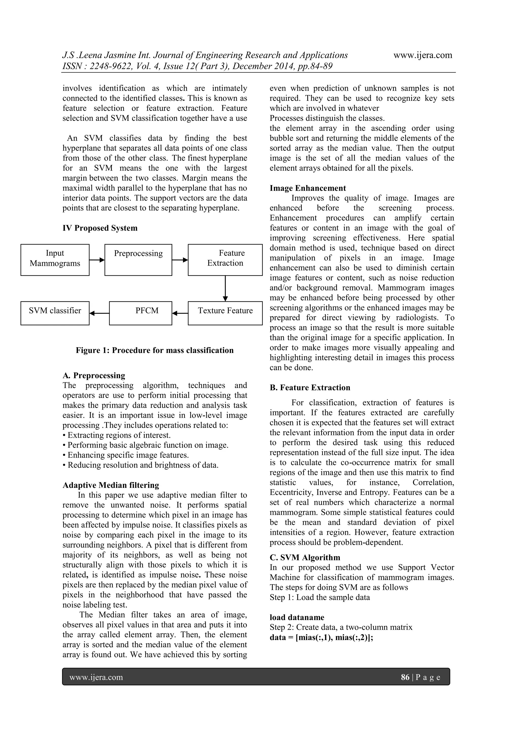 Possibilistic Fuzzy C Means Algorithm For Mass classificaion In Digital Mammogram | PDF