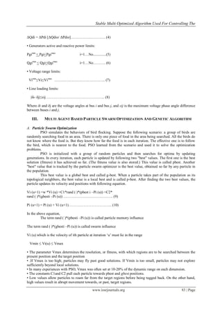 Stable Multi Optimized Algorithm Used For Controlling The Load Shedding Problems In Power ...
