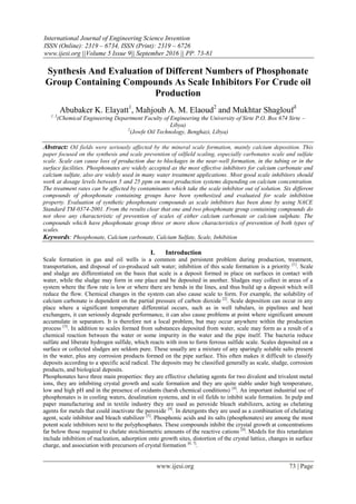 Synthesis And Evaluation of Different Numbers of Phosphonate Group ...