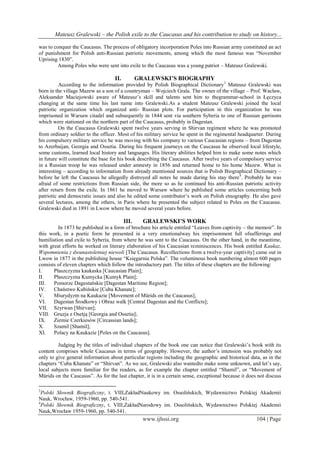 Mateusz Gralewski– the Polish exile to the Caucasus and his contribution to study on history ...