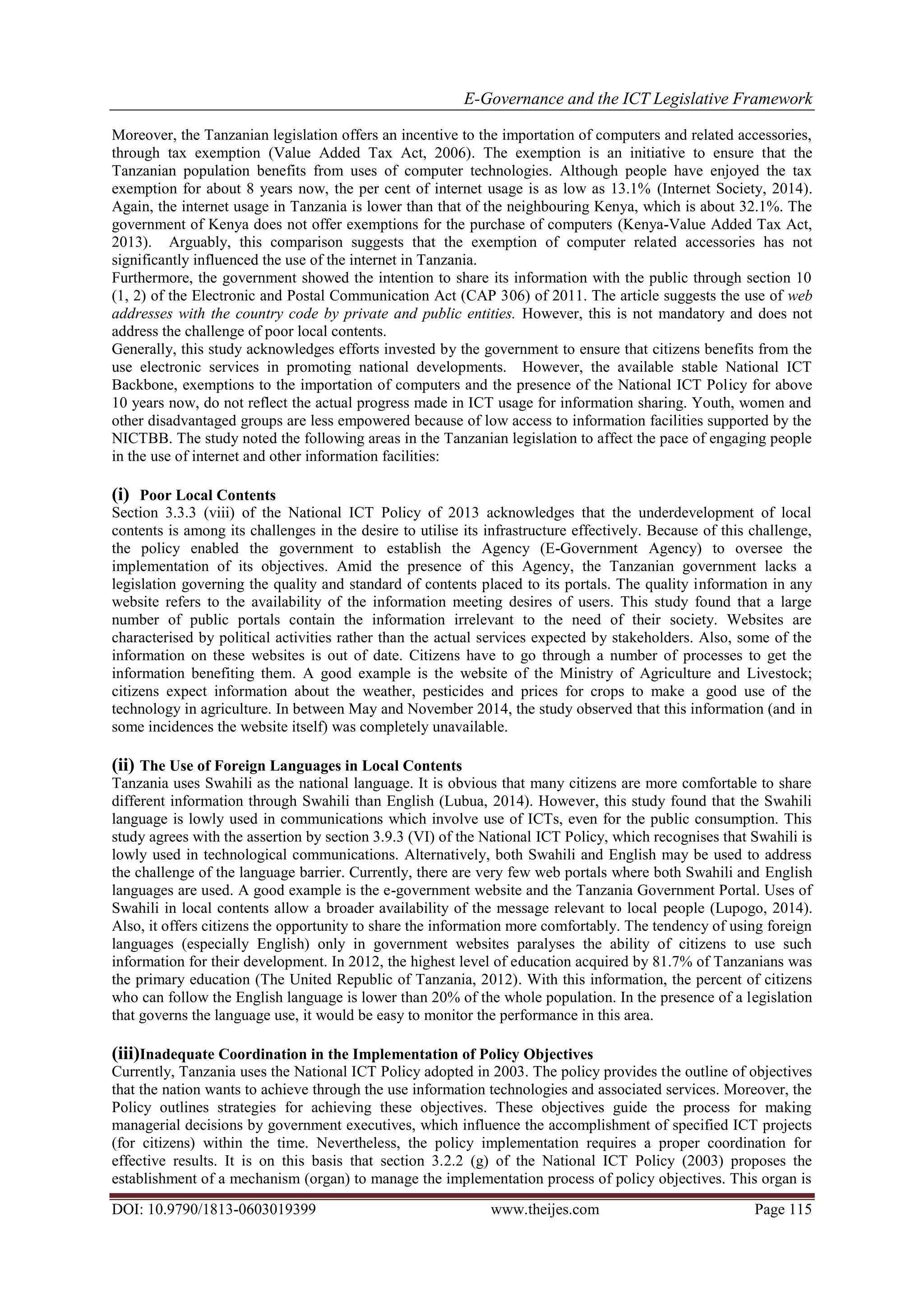 E-Governance and the ICT Legislative Framework | PDF