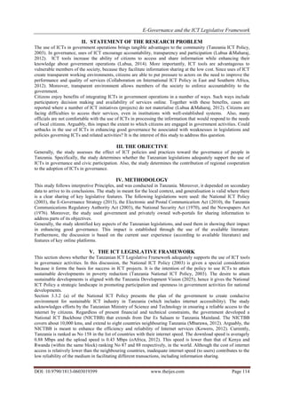 E-Governance and the ICT Legislative Framework | PDF