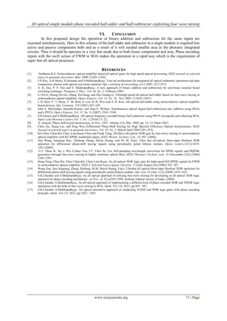 All optical single module phase encoded half-adder and halfsubtractor ...