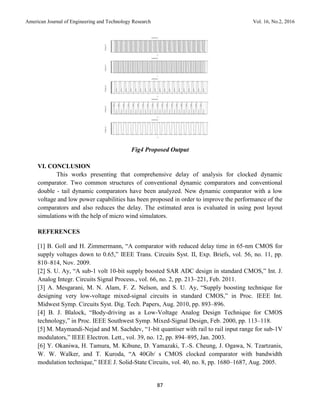 ANALYSIS AND DESIGN OF DOUBLE TAIL COMPARATOR USING A LOW POWER GATING ...