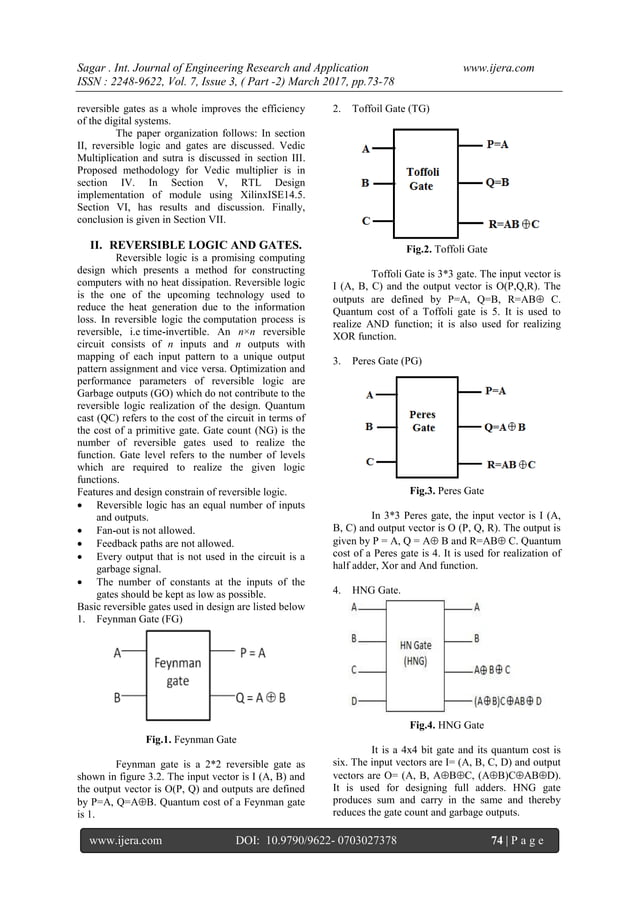 Design of Low Power Vedic Multiplier Based on Reversible Logic | PDF