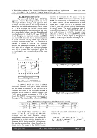 High Performance and Low power VLSI CMOS Circuit Designs using ONOFIC Approach | PDF