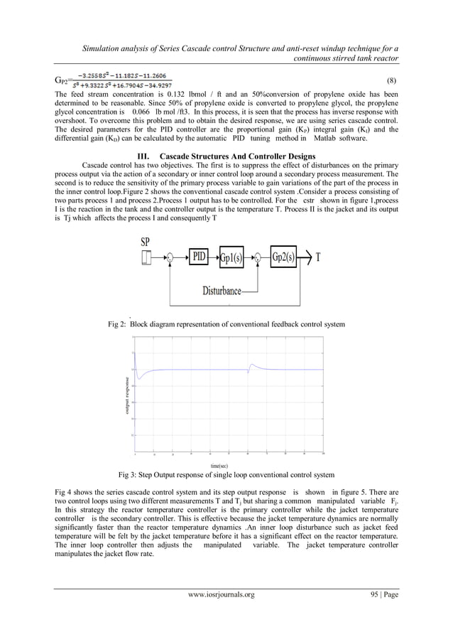 Simulation analysis of Series Cascade control Structure and anti-reset windup technique for a ...