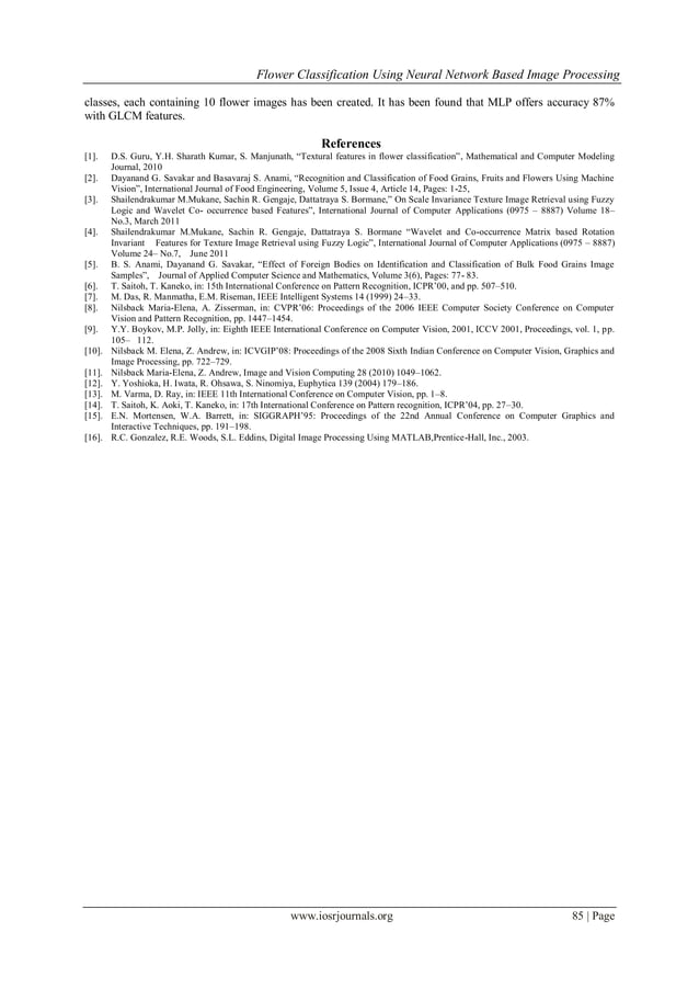 Flower Classification Using Neural Network Based Image Processing | PDF