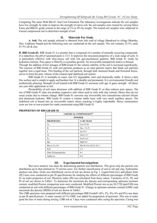 Strengthening Of Subgrade by Using RBI Grade-81 A Case Study | PDF