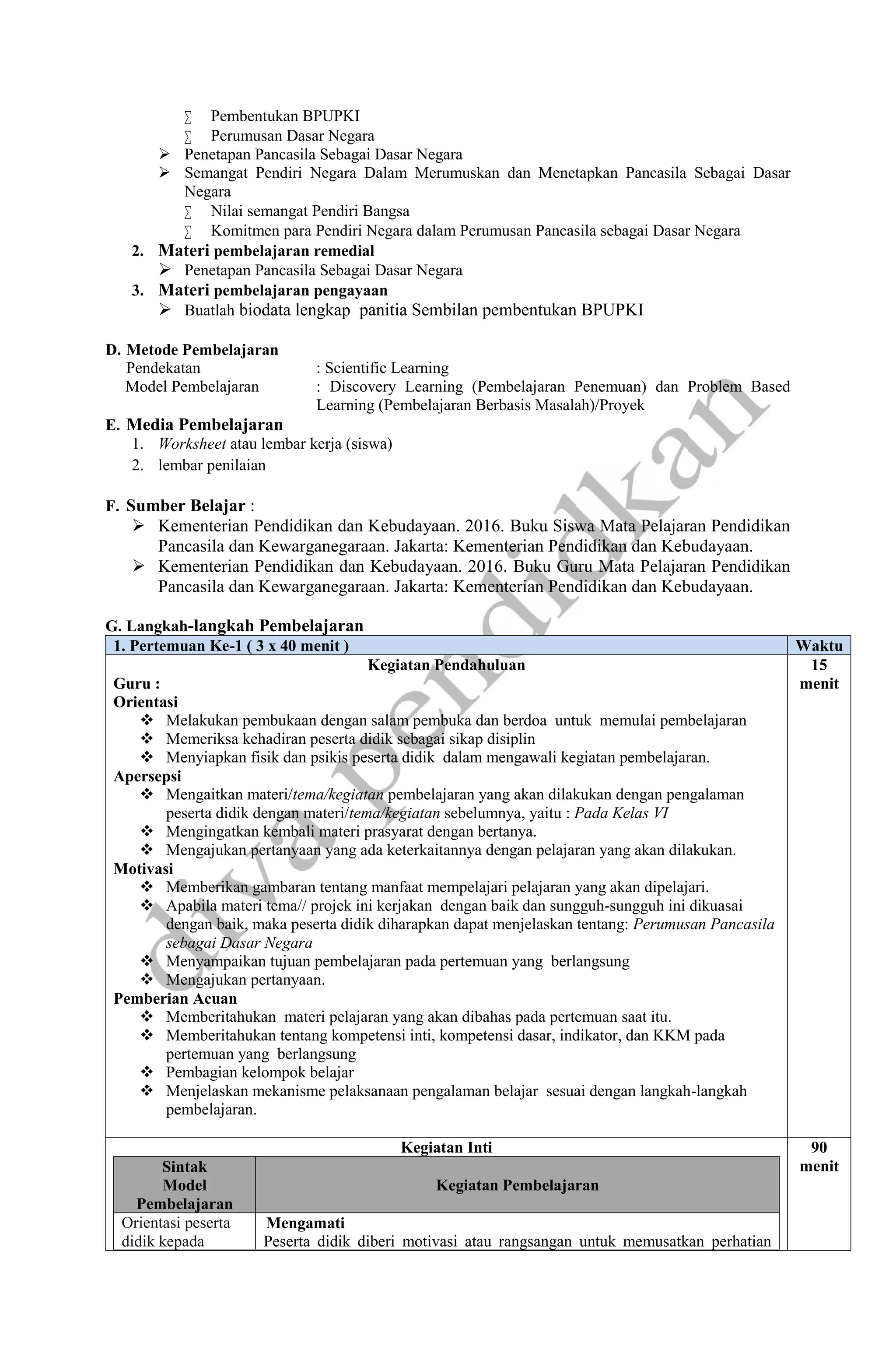 Contoh RPP Revisi 2017 Pendidikan Pancasila dan Kewarganegaraan (PPKN ...
