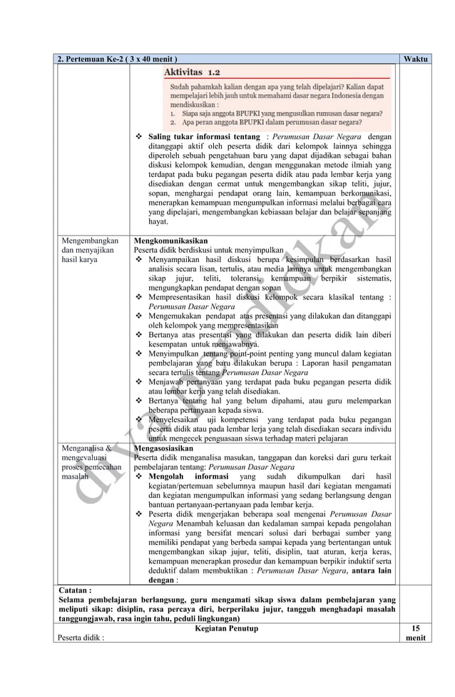 Contoh RPP Revisi 2017 Pendidikan Pancasila dan Kewarganegaraan (PPKN ...