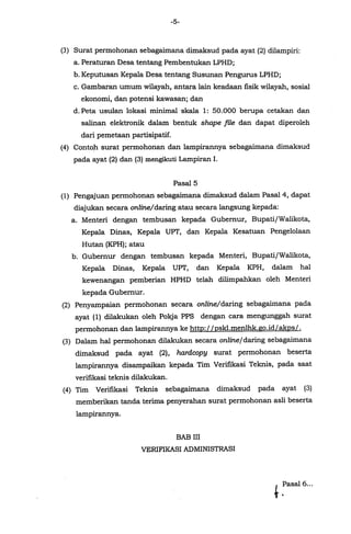 Perdirjen PSKL 11/2016 tentang Permohonan HPHD | PDF