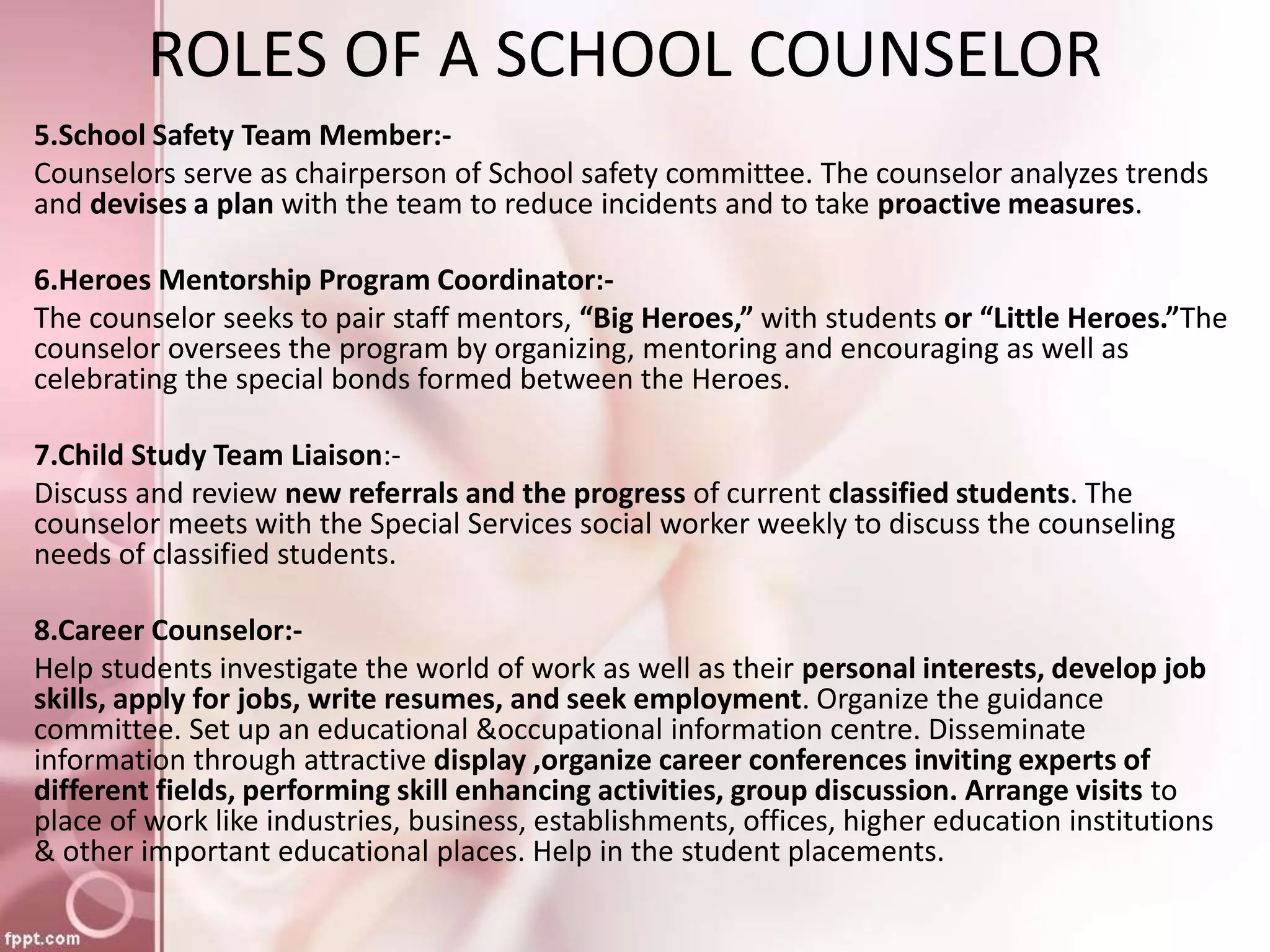 Role and Qualities of a school counsellor | PPTX