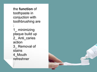 toothpaste - dental school seminar | PPTX
