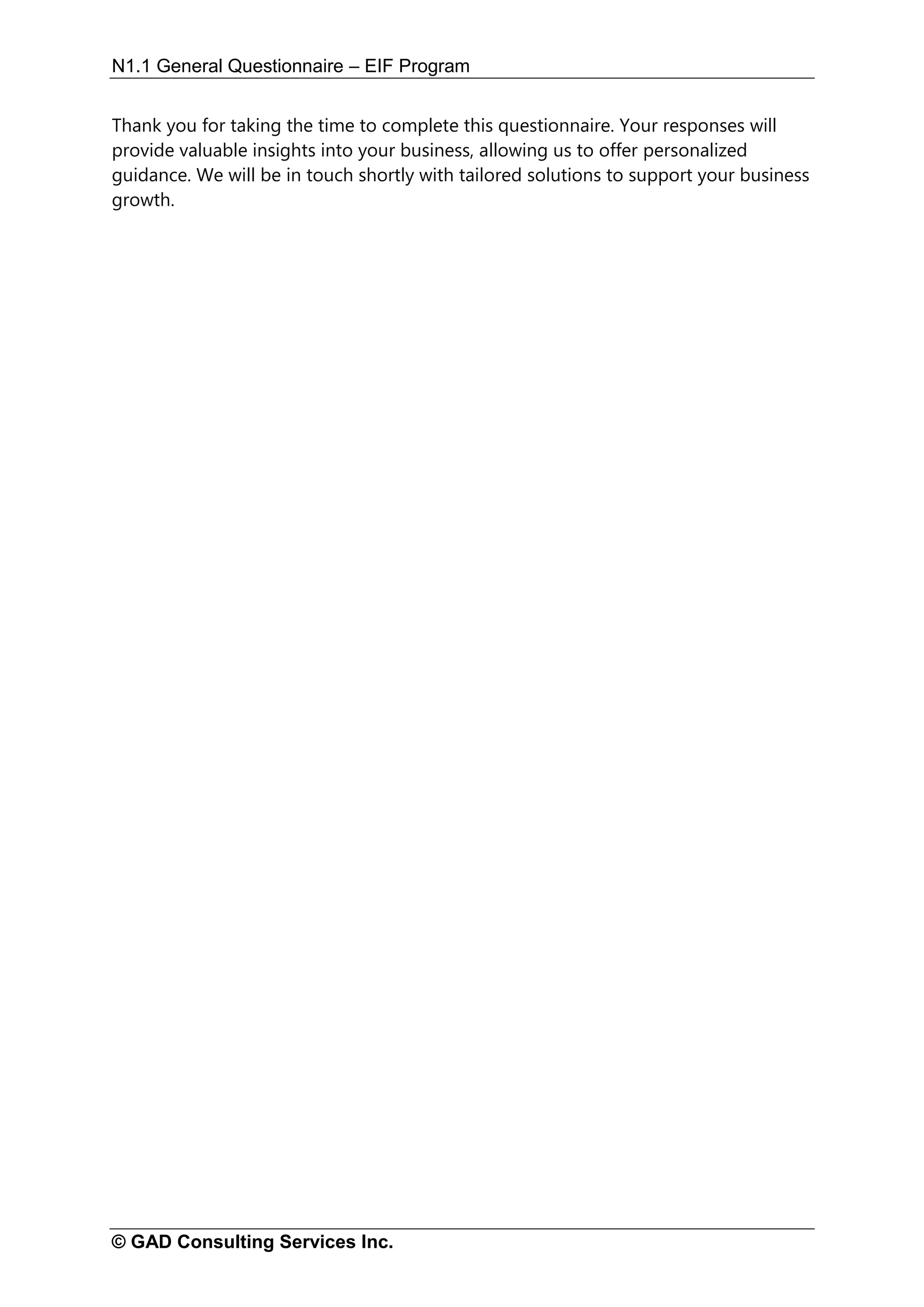 N1. 1 General Questionnaire for group coaching EIF | DOCX | Startups | Business