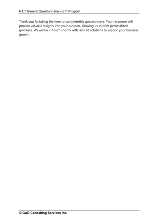 N1. 1 General Questionnaire for group coaching EIF | DOCX | Startups | Business