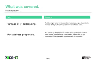PACE-IT: Introduction to IPv4 (part 1) - N10 006 | PPTX
