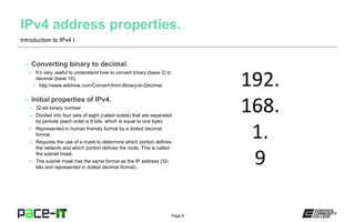 PACE-IT: Introduction to IPv4 (part 1) - N10 006 | PPTX