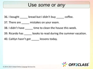 Some And Any – Free ESL Lesson Plan | PPTX