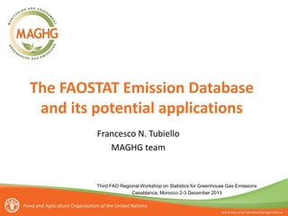 The FAOSTAT Emission Database and its potential applications | PPT