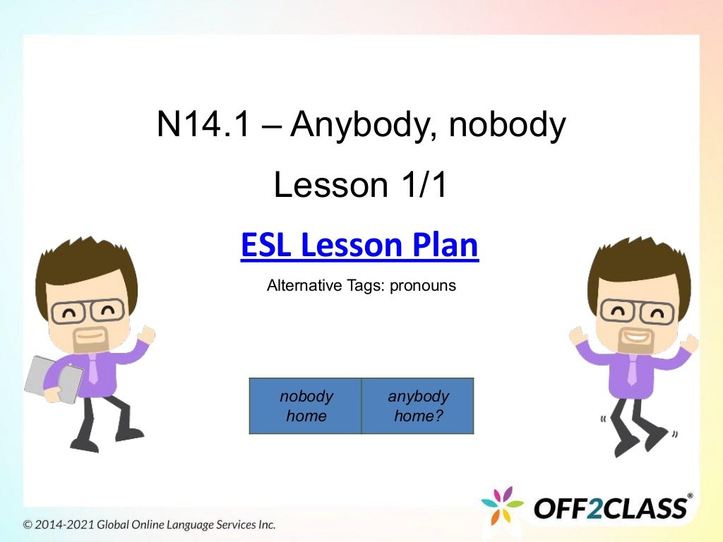 Anybody Nobody - Free ESL Lesson Plan | PDF