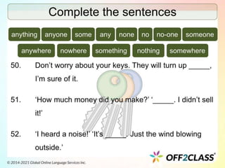 Somebody, Something – Free ESL Lesson Plan | PPT