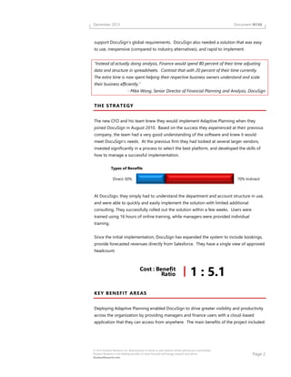N156 adaptive planning roi case study - docu sign | PDF | Business Accounting & Finance | Business
