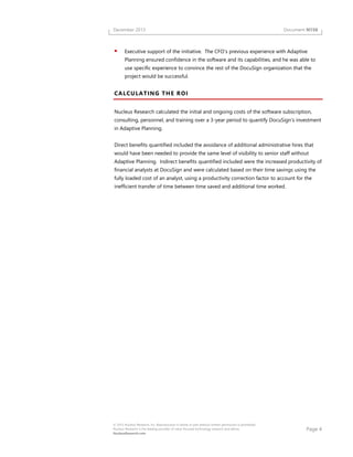 N156 adaptive planning roi case study - docu sign | PDF | Business Accounting & Finance | Business