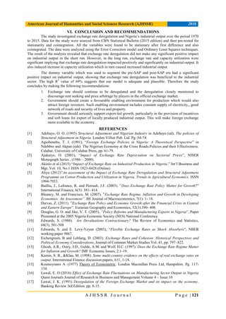 Exchange Rate Deregulation and Nigeria’s Industrial Output (1970-2015) | PDF