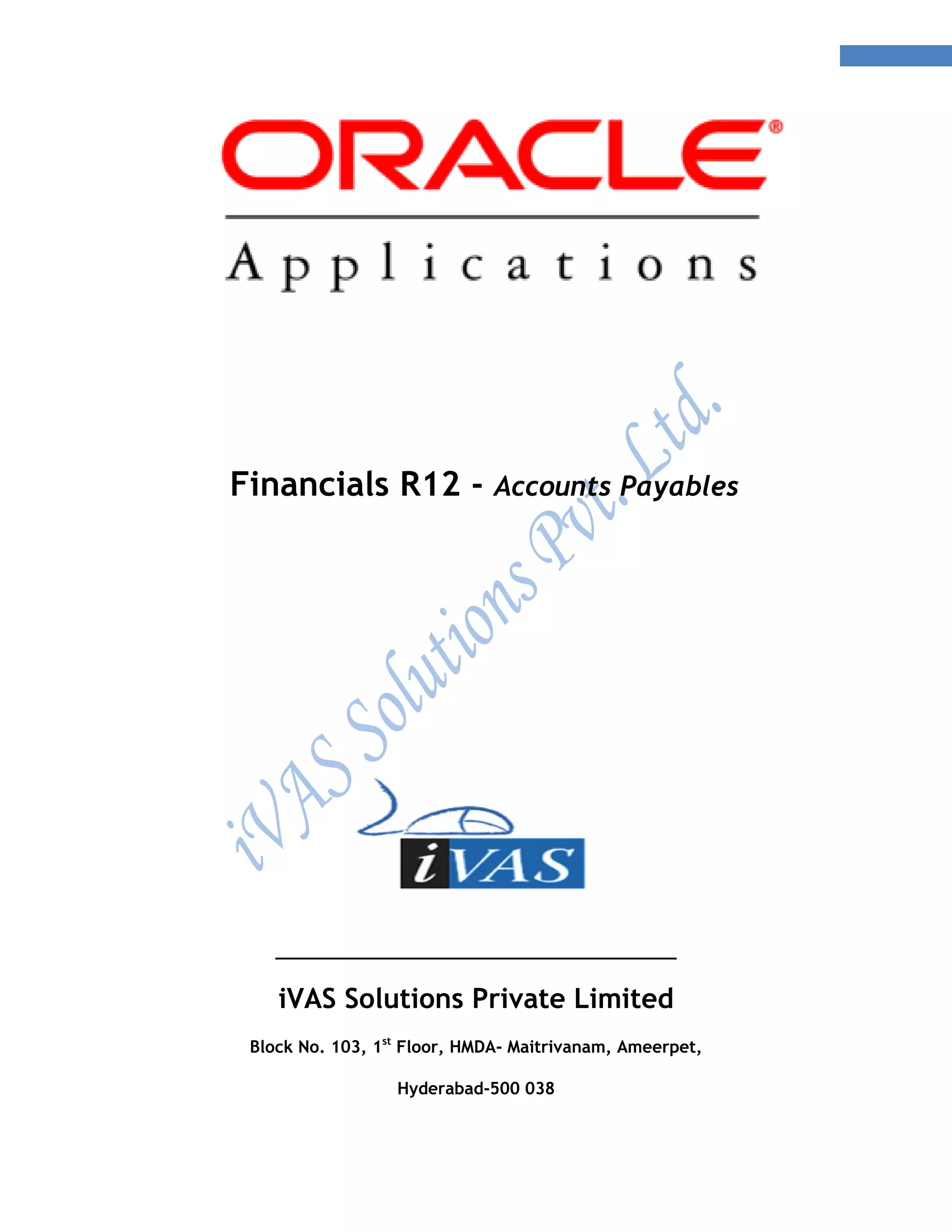 Oracle Payables R12 Ivas Pdf