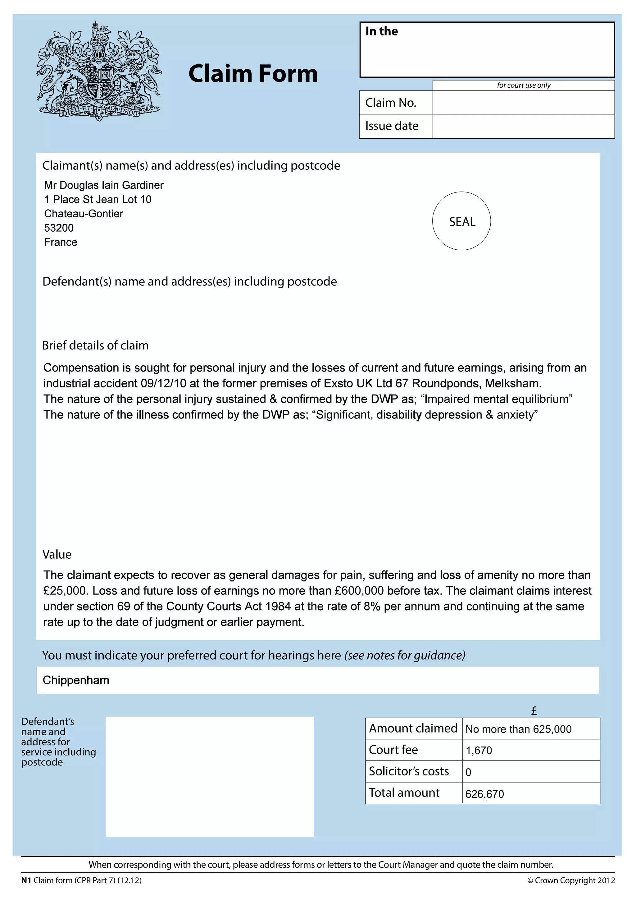 N1 court copy | PDF | Legal Services Industry | Industries
