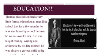 INFORMATION ABOUT THOMAS EDISON | PPTX