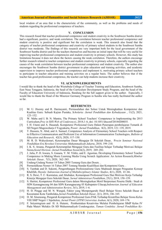 Teacher Professional Competence and Elementary School Student ...