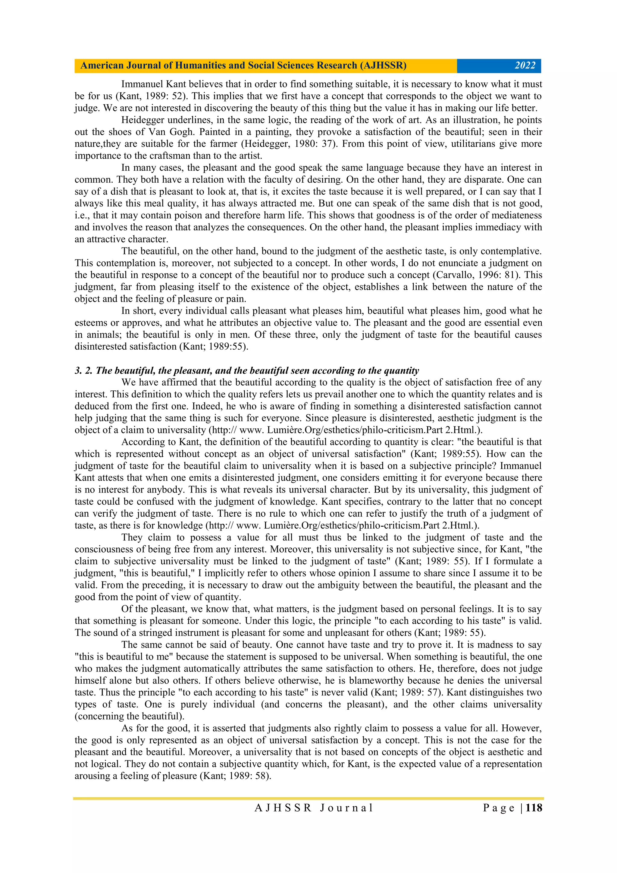 ANALYTICS OF AESTHETIC JUDGMENT | PDF