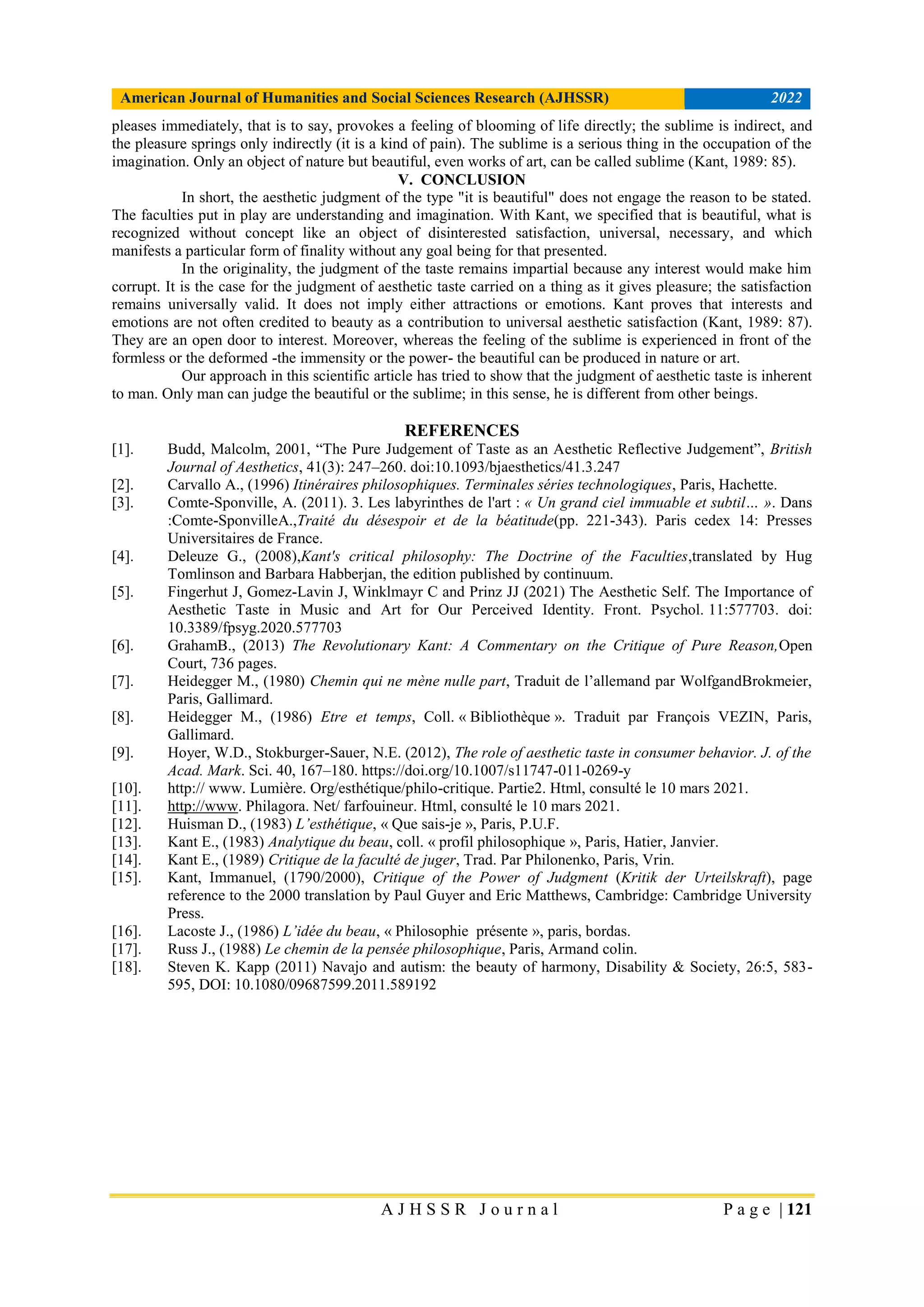 ANALYTICS OF AESTHETIC JUDGMENT | PDF