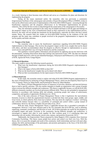 KALAHI-CIDSS PROGRAM: VIEWS OF THEBENEFICIARIES IN RTR, AGUSAN DEL ...