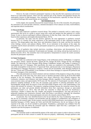 KALAHI-CIDSS PROGRAM: VIEWS OF THEBENEFICIARIES IN RTR, AGUSAN DEL ...