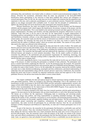 KALAHI-CIDSS PROGRAM: VIEWS OF THEBENEFICIARIES IN RTR, AGUSAN DEL ...