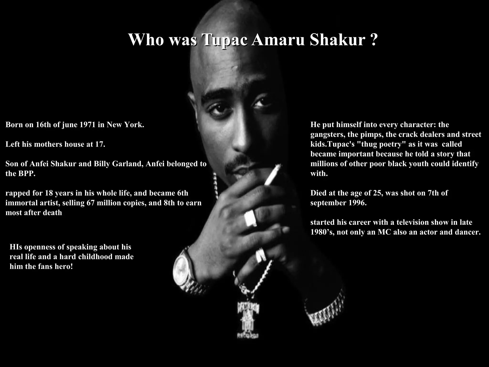 Further Oral Activity Dear Mama tupac. | PPT
