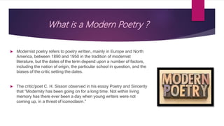 War Poetry vs Modern Poetry | PPTX