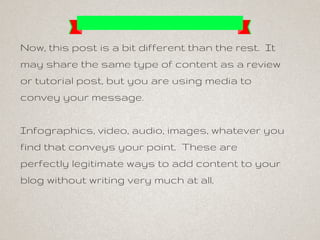 12 Types of Blog Posts - Kickstart Your Next Teacher Blog Posts | PPT